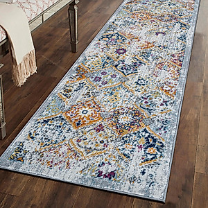 Rugshop Trellis Bordered Moroccan Runner Rug 2' x 7' Multi