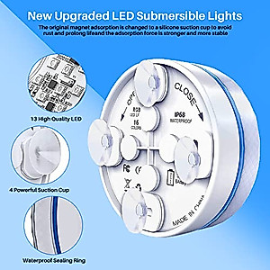 Pool Lights for Above Ground Pools 4 Packs, Submersible LED Lights RGB Color Changing Dimmable Underwater Pool Lights with Suction Cups RF Remote, for Pond Fountain Aquariums Vase Garden Party