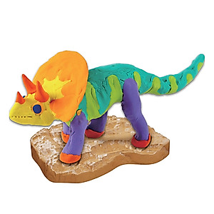 Dino Models, Clay Craft Kit - Dinosaur Arts and Crafts for Kids - Dinosaur Easter Gifts for Boys & Girls - Build 4 Dinos with Air Dry Magic Modeling Clay Model Set Ages 3, 4, 5, 7, 8+ Boy or Girl