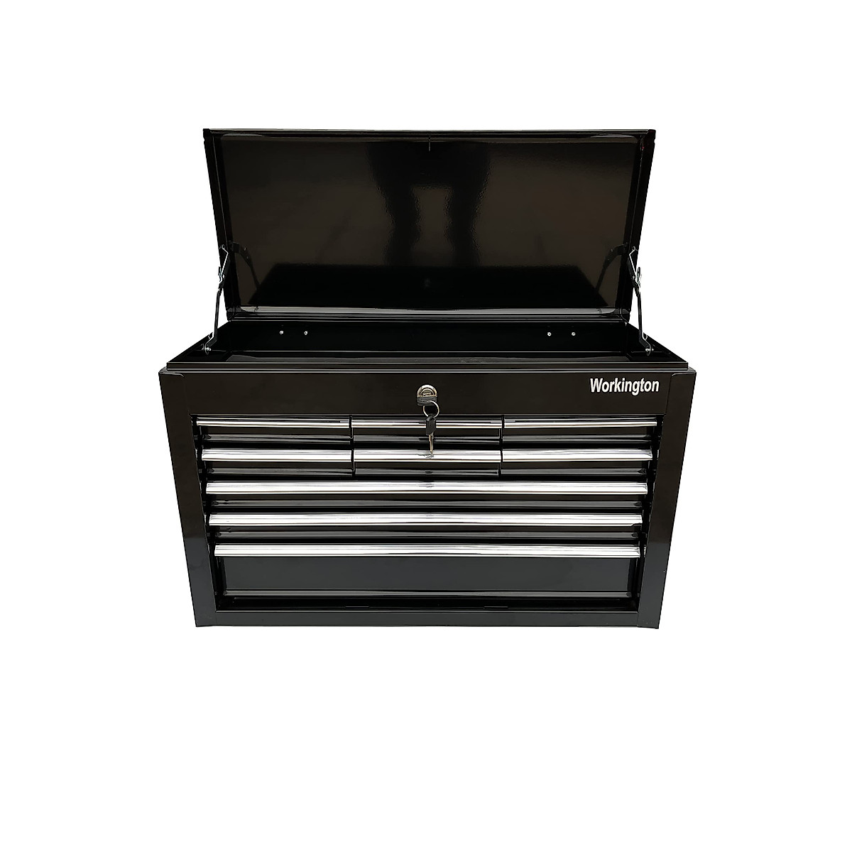 Workington Portable Metal Tool Chest with 9 Drawers, 24" 9-Drawer Tool Chest Cabinet with Ball Bearing Drawer Slides, Steel Tool Storage Box Organizer 4006 Black
