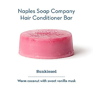 Naples Soap Company, Protein Enriched, 50-75 Use, Solid Hair Conditioner Bar, Eco-Friendly Haircare, Helps Ensure Vibrant, Healthy Hair, All Hair Types, Sunkissed, 1oz