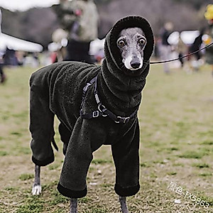 Dog Coat Winter Dog Sweater Double Face Flannel Turtleneck Pet Coat Large Dog Thickened Warm Four-Legs Long Sleeve Windproof Clothes for Medium Large Dogs