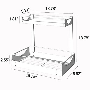 Silintion Under Sink Organizers and Storage-2-Tier Heavy Duty Metal Pull Out Drawers Under Cabinet Organizers Around Plumbing, for Under Kitchen Bathroom Sink Organizers and Storage(White)…