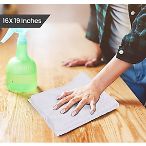 Utopia Towels Kitchen Bar Mops Towels, Pack of 12 Towels - 16 x 19 Inches, 100% Cotton Super Absorbent White Bar Towels, Multi-Purpose Cleaning Towels for Home and Kitchen Bars