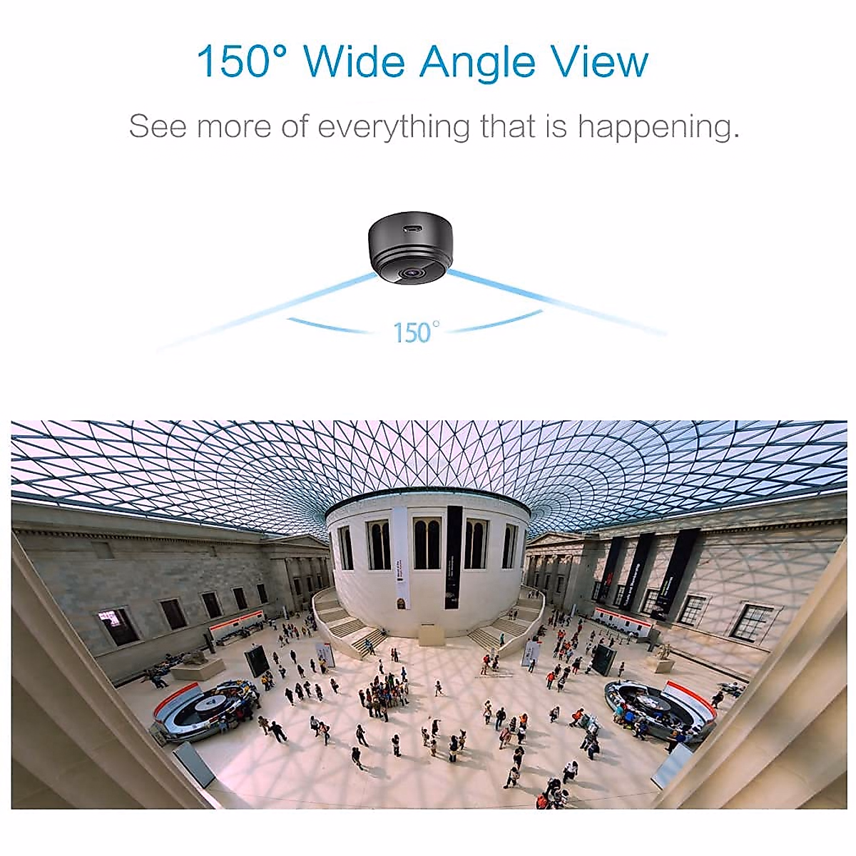 MDGLSYEE 2023MDGLSYEE Wireless Security Camera Mini Outdoor/Indoor with Audio,Hidden Camera,Home Surveillance Camera, 1080P IP HD Build-in Battery 350mah，Infrared Night Vision Dome Camera(Pack-3)