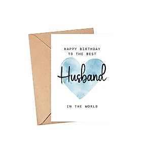 MoltDesigns Happy Birthday To The Best Husband In The World Card - Husband Birthday Card - Husband Card - Father's Day Gift - Happy Birthday Card