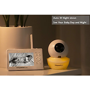 Babysense Video & Movement Baby Monitor - Bundle Pack - Babysense Video Baby Monitor V43 Split Screen with Two PTZ Cameras & Babysense 7 Under-The-Mattress Baby Movement Monitor - 2 in 1