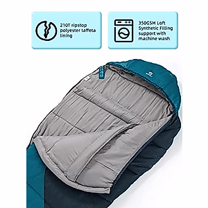 Bessport Mummy Sleeping Bag | 15-45 ℉ Extreme 3-4 Season Sleeping Bag for Adults Cold Weather– Warm and Washable, for Hiking Traveling & Outdoor Activities