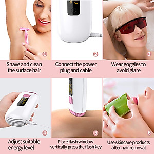 Hair Removal for Women, Permanent Body and Facial Hair Removal Device Painless Professional Hair Remover Woman Laser Treatment Home Use