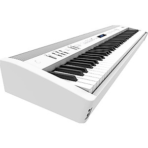 Roland FP-60X 88-Key Digital Piano - White Bundle with Roland KSC-72 Stand, Roland KPD-90 Three Pedal Unit, Bench, Instructional DVD, Online Piano Lessons, and Austin Bazaar Polishing Cloth