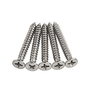 Hinge Outlet Satin Nickel Wood Screws for Hinges 9 x 1.5 Inch - 24 Pack