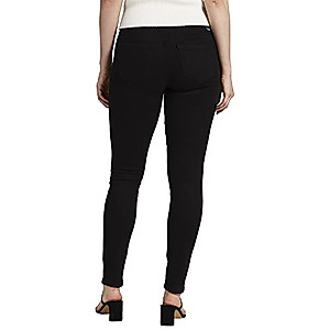 JAG Women's Nora Mid Rise Skinny Pull-On Jeans, Black Void, 0
