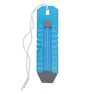 U.S. Pool Supply 10.5" Jumbo Pool Thermometer with Oversized Easy-to-Read Temperature Display, Transparent Blue, Tether String - Swimming Pools, Spas, Hot Tub - Measures Water Up to 120° F (50° C)