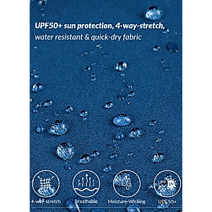 BALEAF Women's Hiking Pants Quick Dry Water Resistant Lightweight Joggers Pant for All Seasons Elastic Waist Navy Blue Size Large