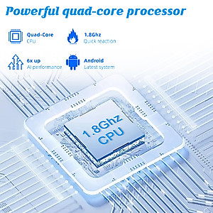 10 Inch Android Tablet, 2 in 1 Tablet with Keyboard 6GB + 128GB 10.1'' Tablets, 5G WiFi 6, BT 5.0, 1.8Ghz CPU Tableta PC, 8MP Camera, 6000mAh, Comptuer Tablet include Case Mouse Stylus Film, Black