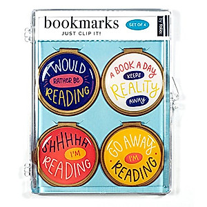 Funny Quote Bookmarks - JUST Clip IT! (4 Sets of 3 Page Markers- Total 12) Funny Bookmark Set - Ideal for Bookworms of All Ages. Adults Men Women Teens & Kids Love Our Fun Domed Designs!
