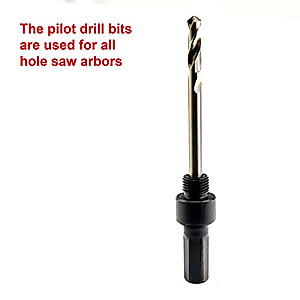 MaxTool 2PCs 1/4" x 3-1/16" Overall Length HSS Pilot Drill BITS STUB Drills Short for Hole saws with 1.5" Cut-Depth or Less; BA02W06R1030P2