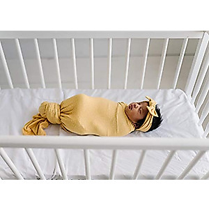 Copper Pearl Baby Swaddle Blanket - Premium Knit Baby Blanket, Large Soft Stretchy Receiving Blankets for Baby Boy and Girl, Swaddles for Newborn, Infant, and Toddler (Marigold)