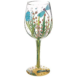 Lolita Dragonfly Summer Artisan Painted Wine Glass Gift, 440 ml