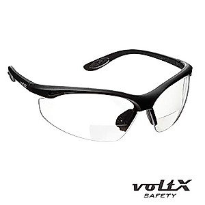voltX 'CONSTRUCTOR' BIFOCAL Reading Safety Glasses (CLEAR +3.5 Dioptre) ANSI Z87.1+ & CE EN166F, certified/Cycling Sports Glasses includes safety cord + UV400 anti fog coated lens