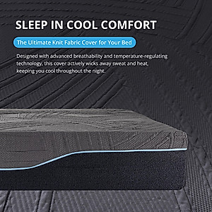 Dyonery King 14 Inch Memory Foam Mattress in a Box, Copper Gel Medium Mattress for Release Pressure, with Cooling Knit Fabric Cover, CertiPUR-US Certified Fiberglass Free, Made in USA, 76”x80”