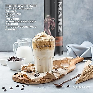 Marz Premium Whipped Cream Charger 1364g 2.2L - Food Grade Nitrous Oxide Tank Pure Flavored N2O Chargers - For Any Standard Whipping Cream Dispenser – (1 Cylinder)