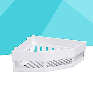 TOPBATHY Frame Stand Bathroom Corner Shelf Wall Mounted Shower Caddy Storage Holder Free Of Punch Corner Triangle Rack Organizer For Toilet Bathroom Kitchen Organizer Rack