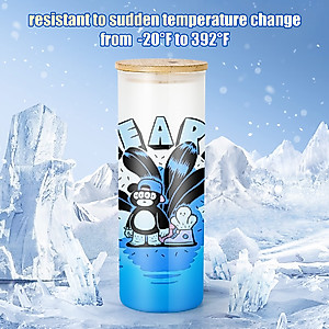 AGH 25 oz Sublimation Glass with Bamboo Lid, 6 Pack Frosted Sublimation Beer Can Glass, Gradient Color Material, Suitable for Beer, Juice, Ice Water, Drinks, Etc.
