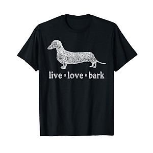 Retro Dachshund Live Love Bark T-Shirt