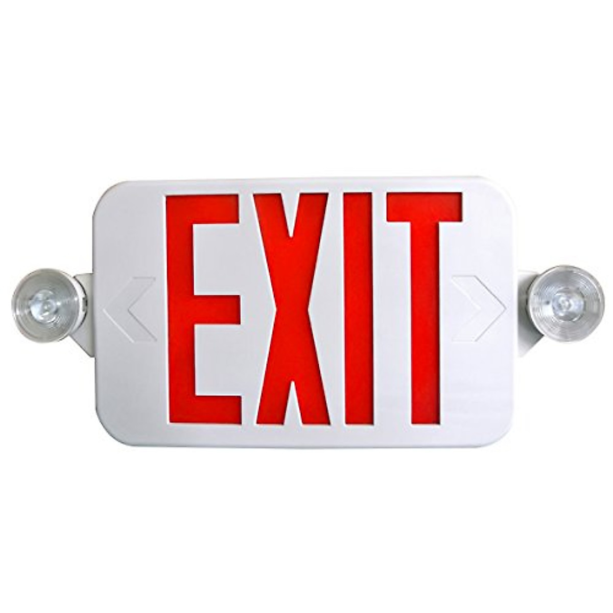 Supreme LED 6 Pack All LED Decorative Red White Exit Sign & Emergency Light Combo with Battery Backup (6 Pack), White/Red