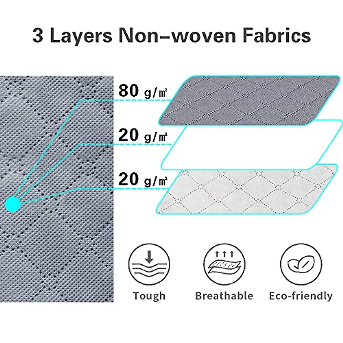 6 Pack Clothes Storage Bags Organizers- Durable, Foldable Clothing Storage Bags with Zipper and Sturdy Handles- 90L Large Storage Bags for Clothes, Pillows, and More- Blanket Storage Bags- Gray