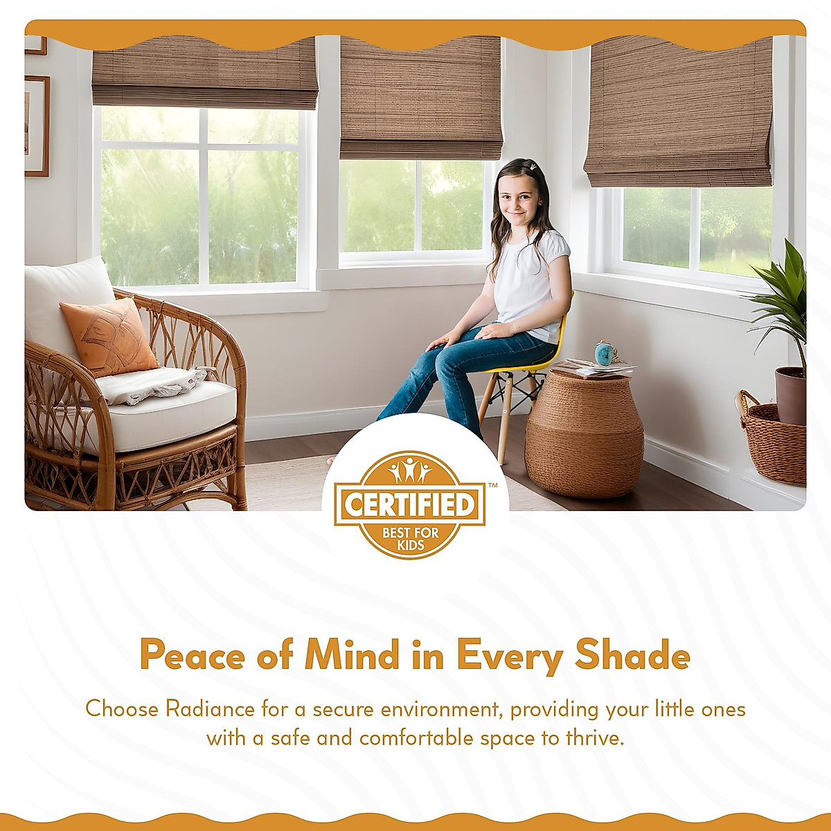 Radiance Cordless Bamboo Roman Shades for Windows - Flatstick Bamboo Blinds for Semi-Private Light Control - Easy to Lift & Fold Up Window Shades - Driftwood - 30 in. W X 64 in. L- (2216606E)