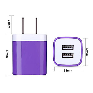 USB Charger Plug,Wall Charger,Charging Block,5-Pack 2.1A/5V Portable Power Cube Charger Adapter Compatible for iPhone 14/13/12/11 Pro Max/Xs Max/XR/X/8/7/6S/6 Plus,Samsung Galaxy S23 S22 S21,LG,Moto