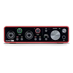 Focusrite Scarlett 2i2 USB Audio Interface (3rd Gen) with Mic Stand, Pop Filter & XLR-XLR Cable Bundle