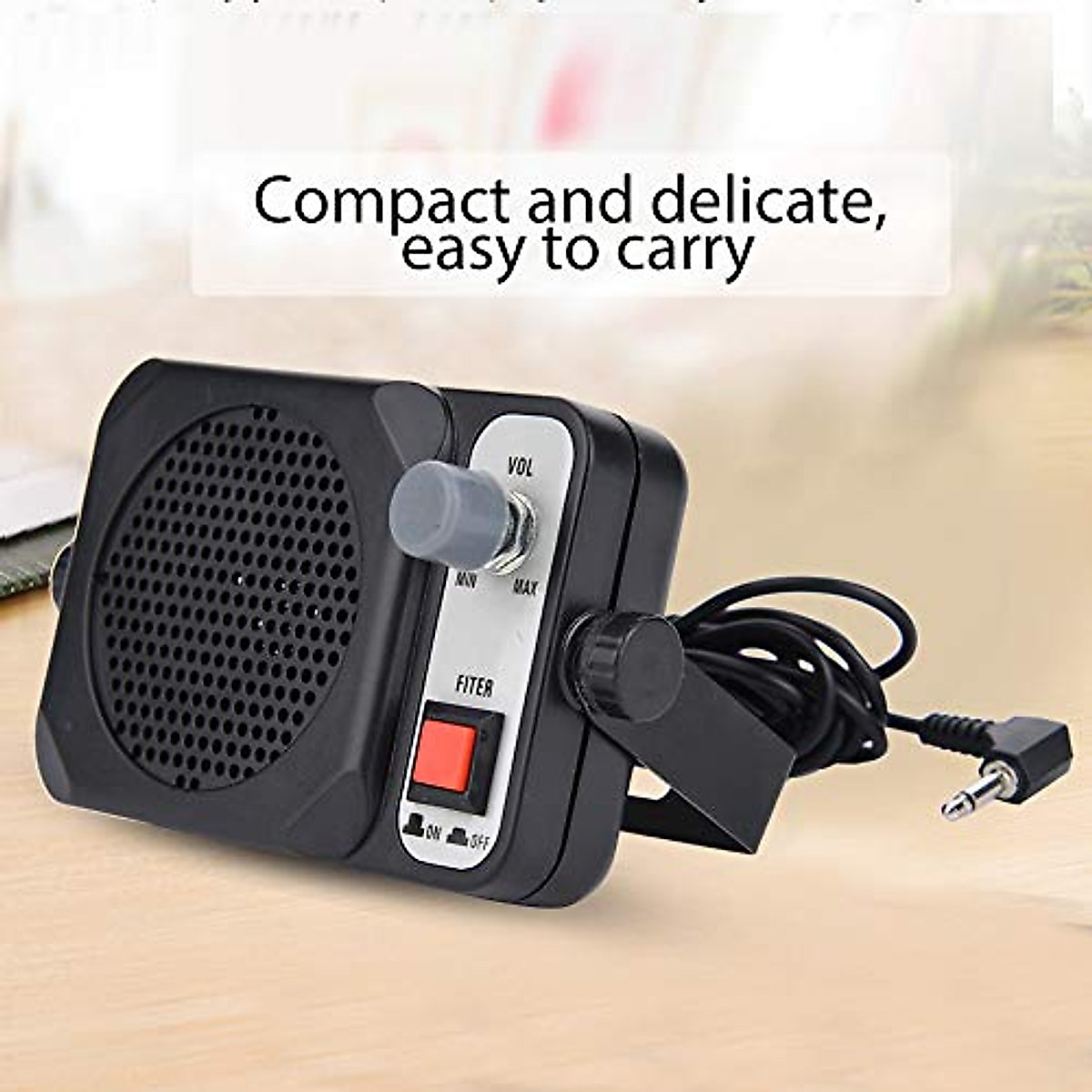 Bewinner Mini External Speaker Mobile Car Radio External Speaker for Two Way Radio for Motorola YAESU Portable Speaker for Walkie Talkie