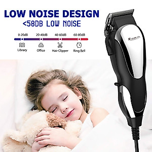 Professional Hair Clippers, Corded Hair Clippers for Men Kids, Strong Motor baber Salon Complete Hair and Beard, Clipping and Trimming Kit