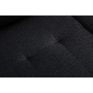 BIADNBZ Modern Sectional Sofa Set with Reversible Chaise Lounge,2 Pillows and Cup Holders,4-Seat L-Shaped Upholstered Couch for Living Room Office Apartment, Black