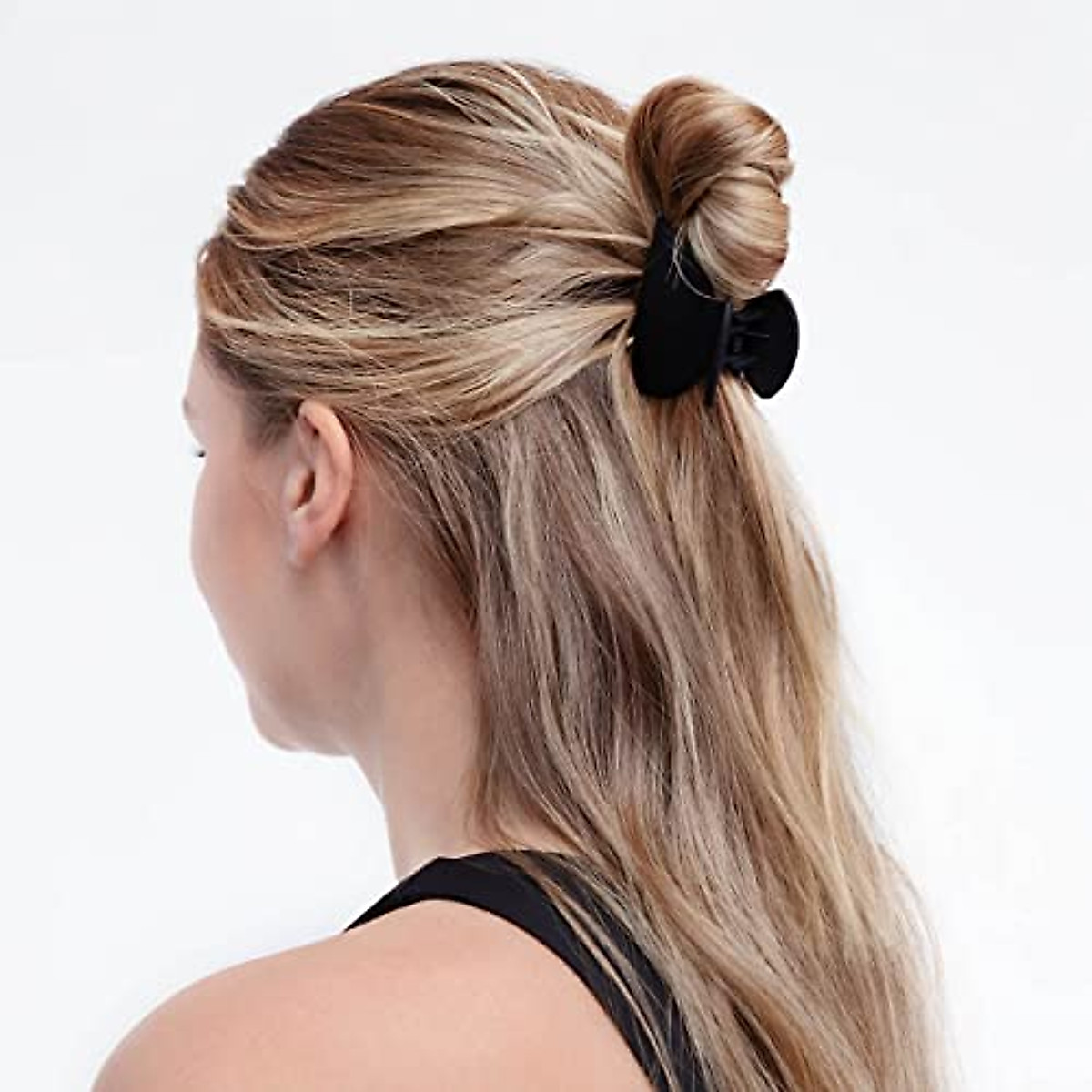 Kitsch Recycled Plastic Hair Clips for Women - Small Claw Clips, Mini Clips for Thin Hair, Tiny Jaw Clips | Tortoise & Black, 2 Pcs