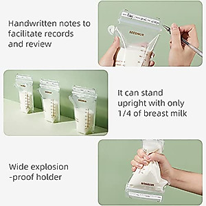 SEEDNUR Breastmilk Storage Bags Breast Pump Bag Breastmilk Storage Container 7 OZ Nursing Bags Breastfeeding Essentials 100 Count(Mom)