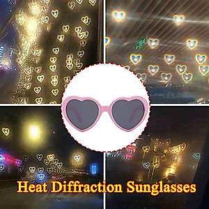 Dollger Heart Sunglasses Heart Effect Diffraction Glasses Festival Accessories Party Rave Lights Glasses Love Gift UV400 Protection