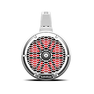 Rockford Fosgate M2WL-8 Color Optix Multicolor LED Lighted 8" 2-Way Marine Wake Tower Cans & Speakers 250 Watts RMS / 1000 Watts Peak with Stainless & Sport Grilles, Mounting Hardware - White (Pair)