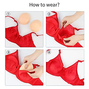 Polreta Pair Concave Breast Forms,Mastcetomy Silicone Breast Prosthesis Bra Inserts Enhancer Pads