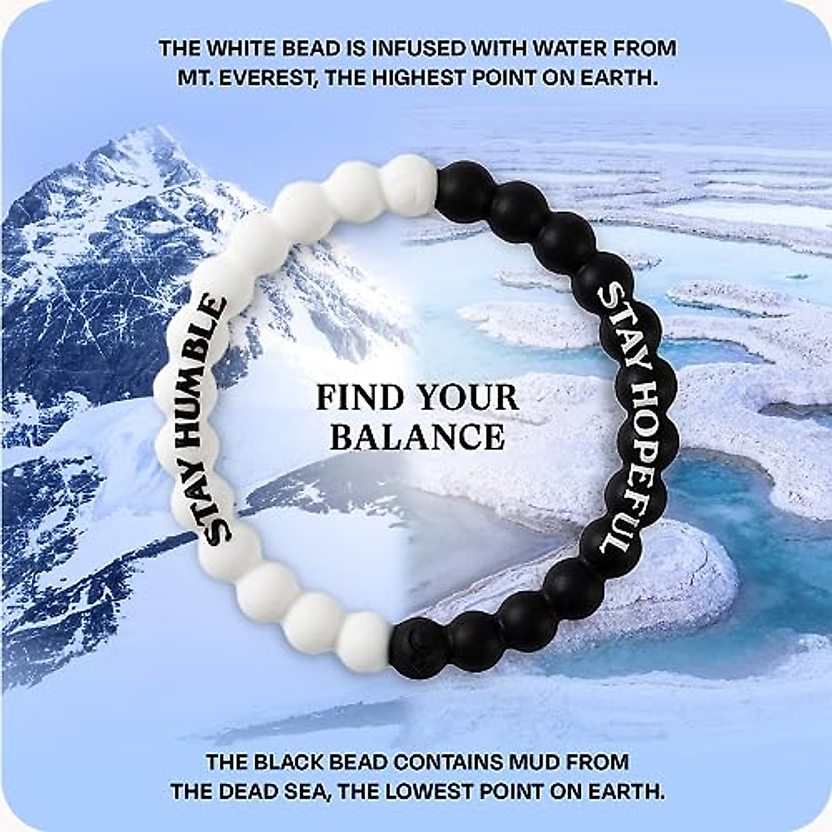 Lokai Silicone Beaded Bracelet for Women & Men, Humble Hopeful Collection - Extra Large, 7.5 Inch Circumference - Silicone Jewelry Fashion Bracelet Slides-On for Comfortable Fit