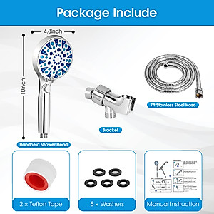 Filtered Shower Head with Handheld, Lanhado 8+2 Mode Shower Head Filter for Hard Water, High Pressure Shower Heads with Extra Long 6Ft Hose, Detachable Shower Head with Power Wash to Clean Tub & Tile