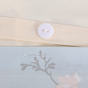 Brandream French Country Garden Toile Floral Printed Duvet Quilt Cover Cotton Bedding Set Asian Style Tapestry Pattern Chinoiserie Peony Blossom Tree Branches Multicolored Design (Queen,Mint Green)