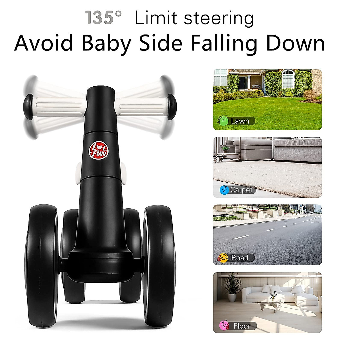 LOL-FUN Baby Balance Bike 1 Year Old, Toys for 1 Year Old Boy and Girl Gifts, Boy First Birthday Gift for One Year Old