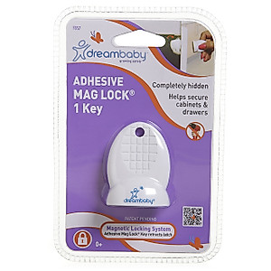 Dreambaby Adhesive Mag Lock Replacement Spare Key (1 Pc) - Suitable Adhesive Magnetic Locks - for Cabinet & Drawers Magnetic Latches - White