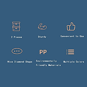 WEECRON Trash Can Bathroom Waste Basket Plastic Diamond Shape 2.6 Gallon (2 Pack, Black)