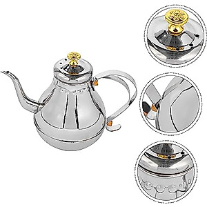 Stainless Steel Teapot Whistling Tea Kettle Stainless Steel Portable Water Kettle Expresso Coffee Goose Neck Stovetop Kettle Coffee Maker Tea Pot Heating Teakettle For Gas Stove Spout
