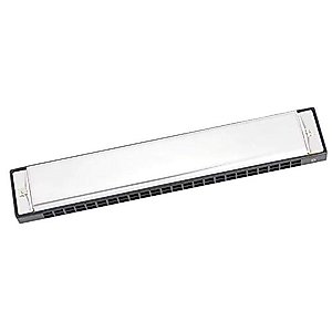 WAAZVXS 6624P Harmonica 24 Hole Brass Reeds Blues Harp Mouth Organ Key C ABS Comb Music Instruments Silver (Color : Key Bb)